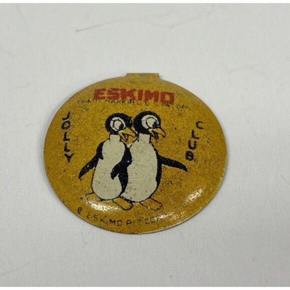 Accessories | Vintage Eskimo Jolly Club Pin Yellow Penguin | Poshmark
